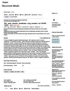 EEG based biometric identification using correlation and MLPNN models - IIUM Repository (IRep)